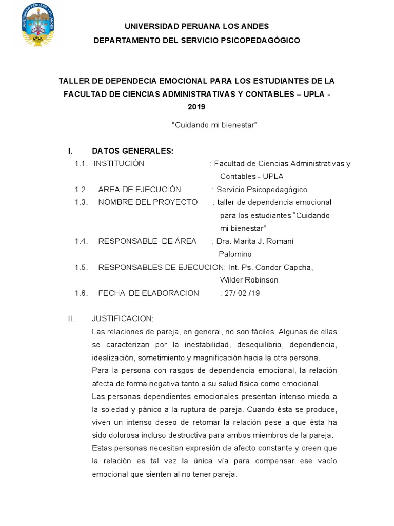 Taller De Dependencia Emocional Pdf Ansiedad Las Emociones