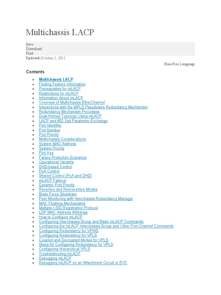 Multichassis LACP | PDF | Networking | Multiprotocol Label Switching