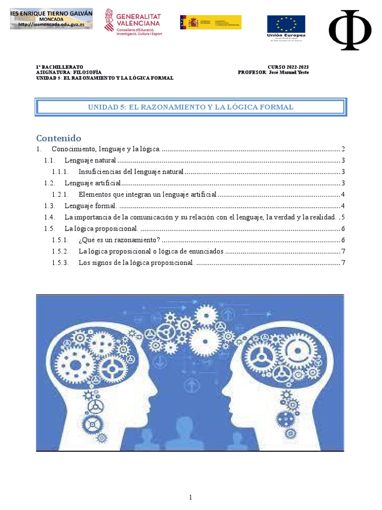 Unidad 5 Lógica El Razonamiento y La Argumentación Formal | PDF ...