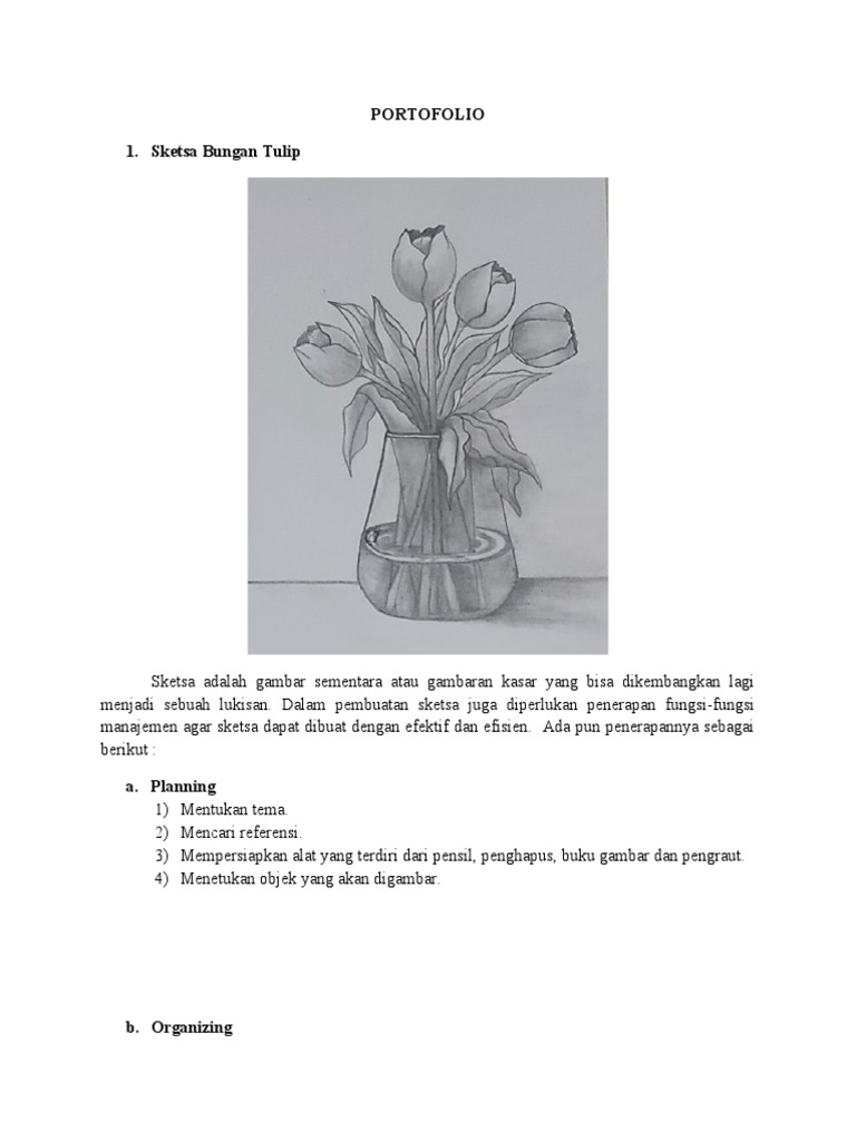 Tahap Pembuatan Sketsa Tulip | PDF