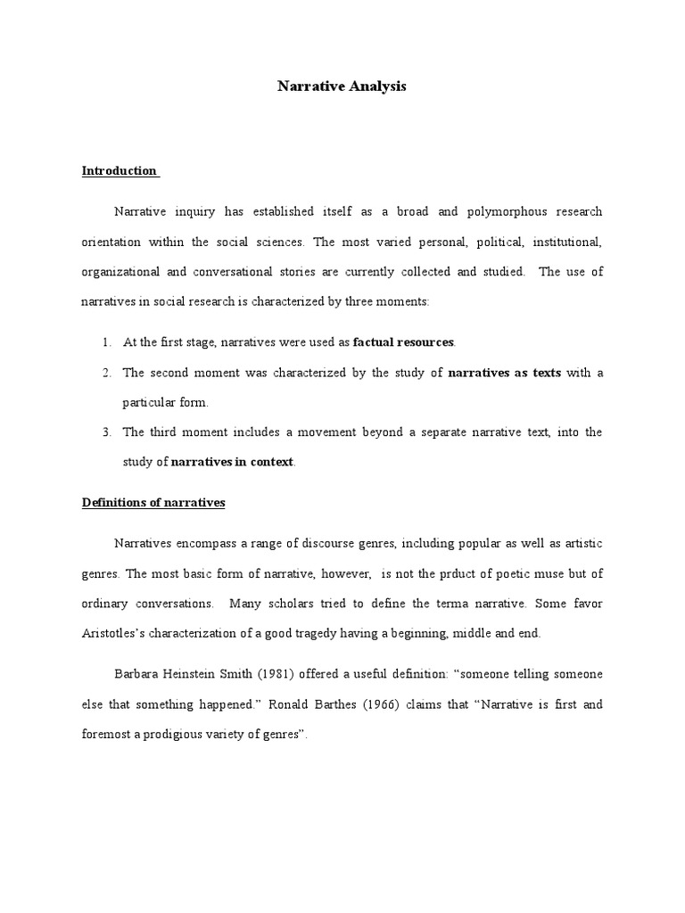 Narrative Analysis | PDF | Narrative | Cognitive Science