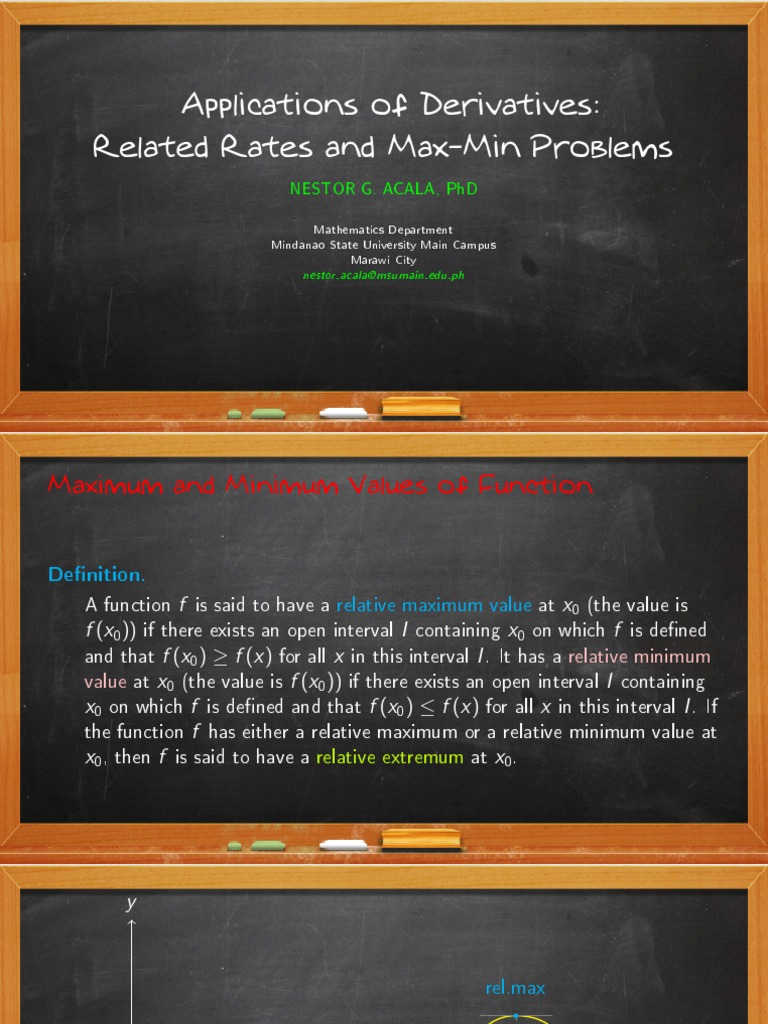 Derivatives: Its Applications | PDF | Maxima And Minima | Elementary Mathematics