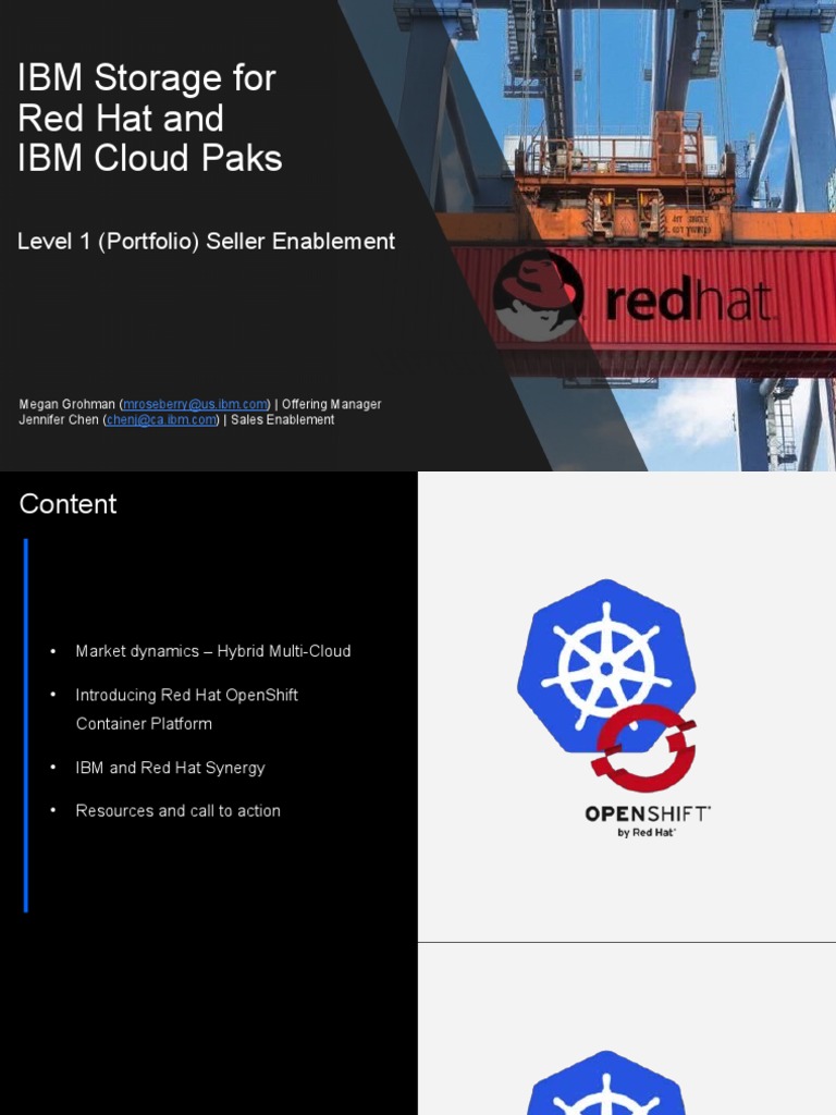 Storage For RHOS and Cloud Paks Portfolio Seller Presen | PDF | Cloud Computing | Red Hat