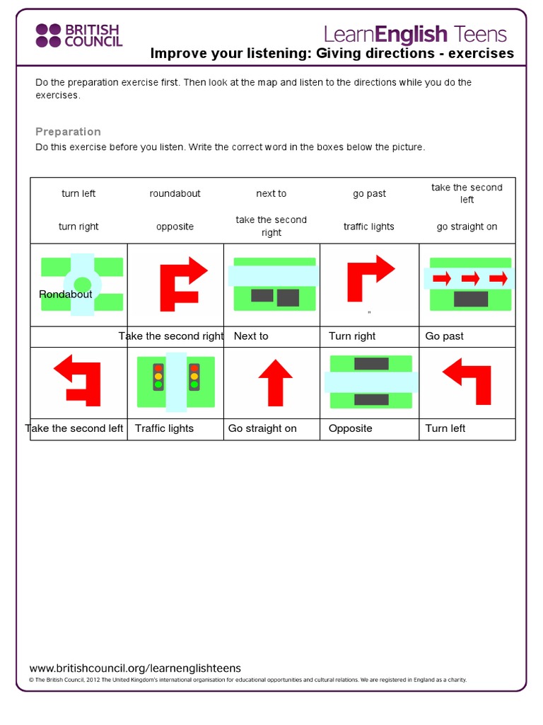 Giving Directions - Exercises 2 | PDF | Linguistics