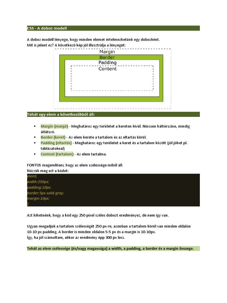 A Box Modell - CSS | PDF