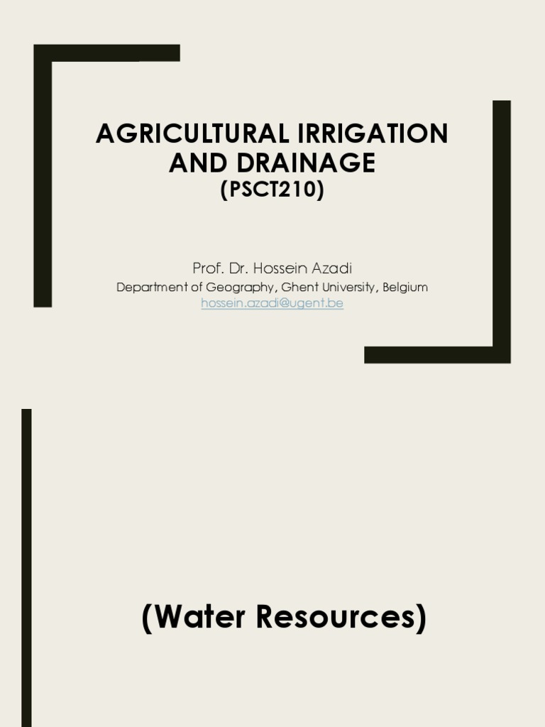 PSCT210 Agricultural Irrigation and Drainage-First Session | PDF ...