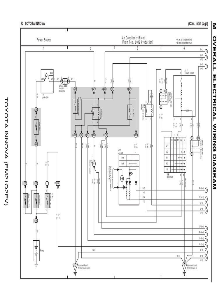 22 Toyota Innova (Cont. Next Page) : Power Source Air Conditioner ...