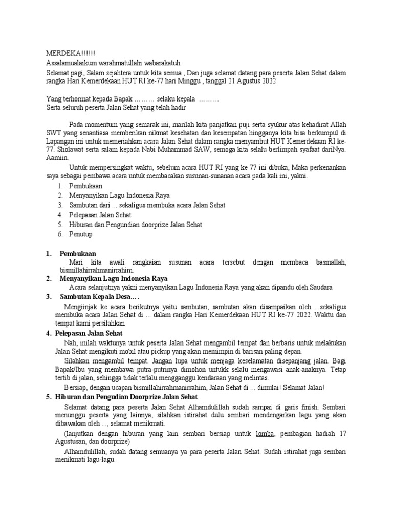 MC Jalan Sehat | PDF