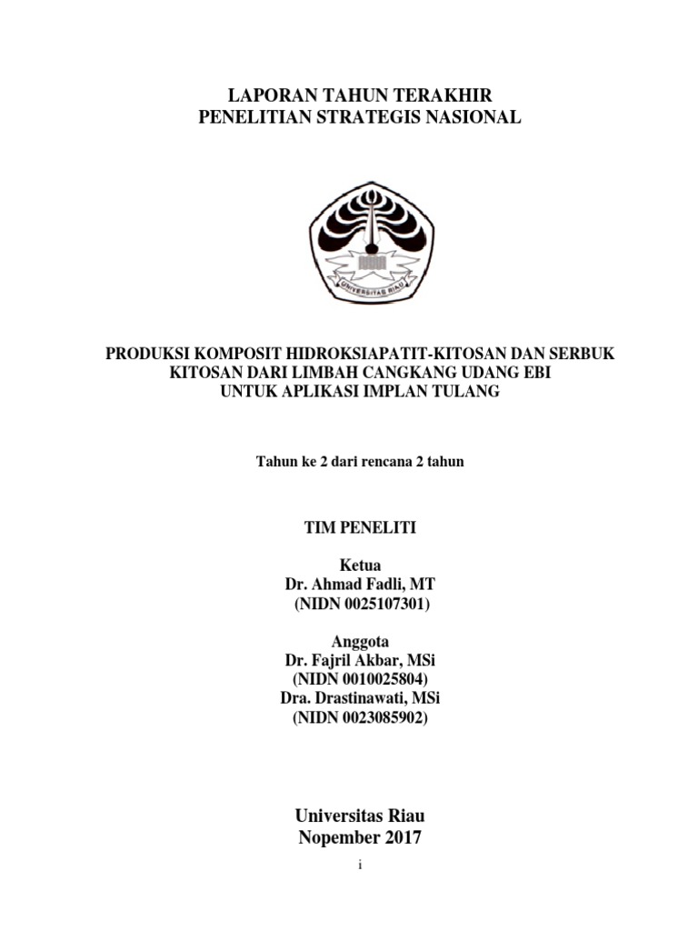 Produksi Komposit Hidroksiapatit-Kitosan dan Serbuk Kitosan dari Limbah ...