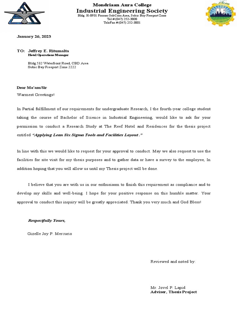 Thesis Letter | PDF