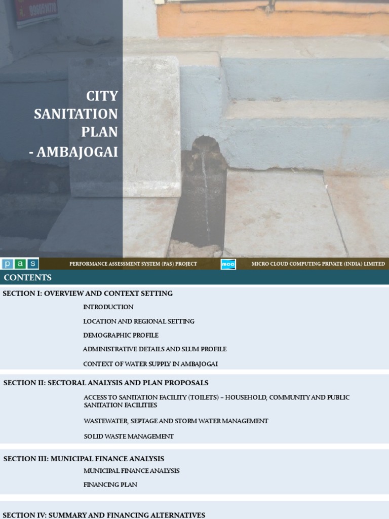 City Sanitation Plan - Ambajogai | PDF | Sanitation | Sewage Treatment
