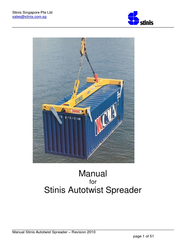 Manual Stinis Autotwist Spreader: Stinis Singapore Pte LTD | PDF ...