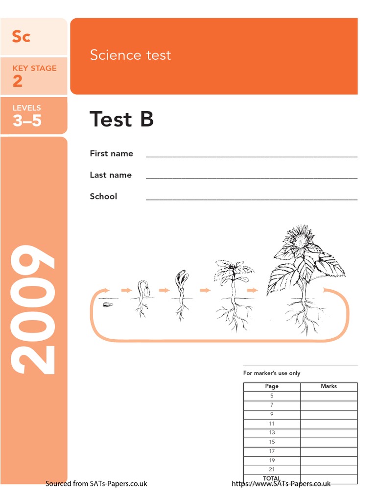 ks2 Science 2009 Test B | PDF | Ice | Magnet
