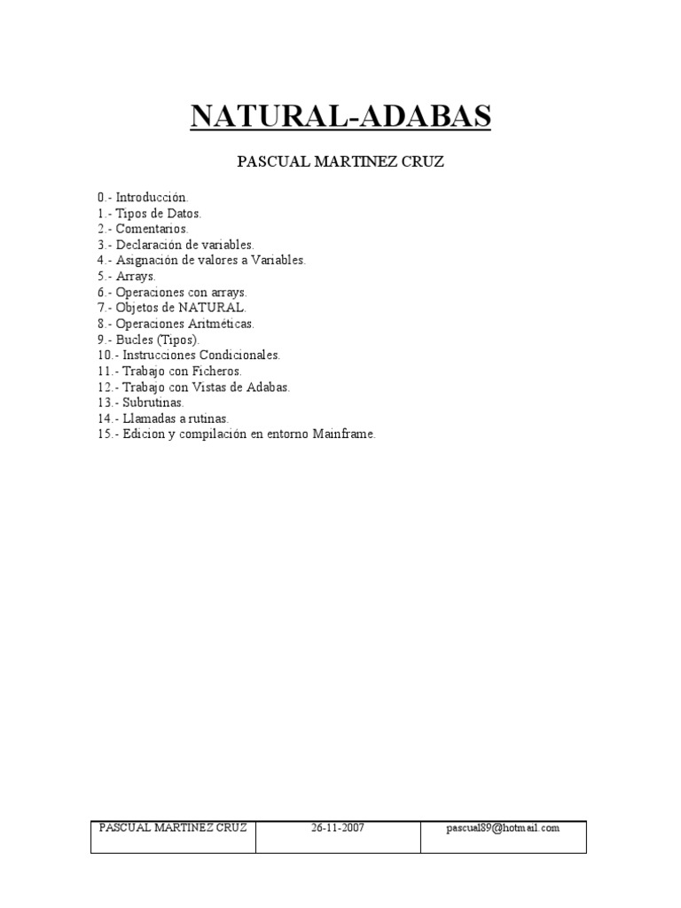Natural Adabas | PDF | Lenguaje de programación | Estructura de datos ...