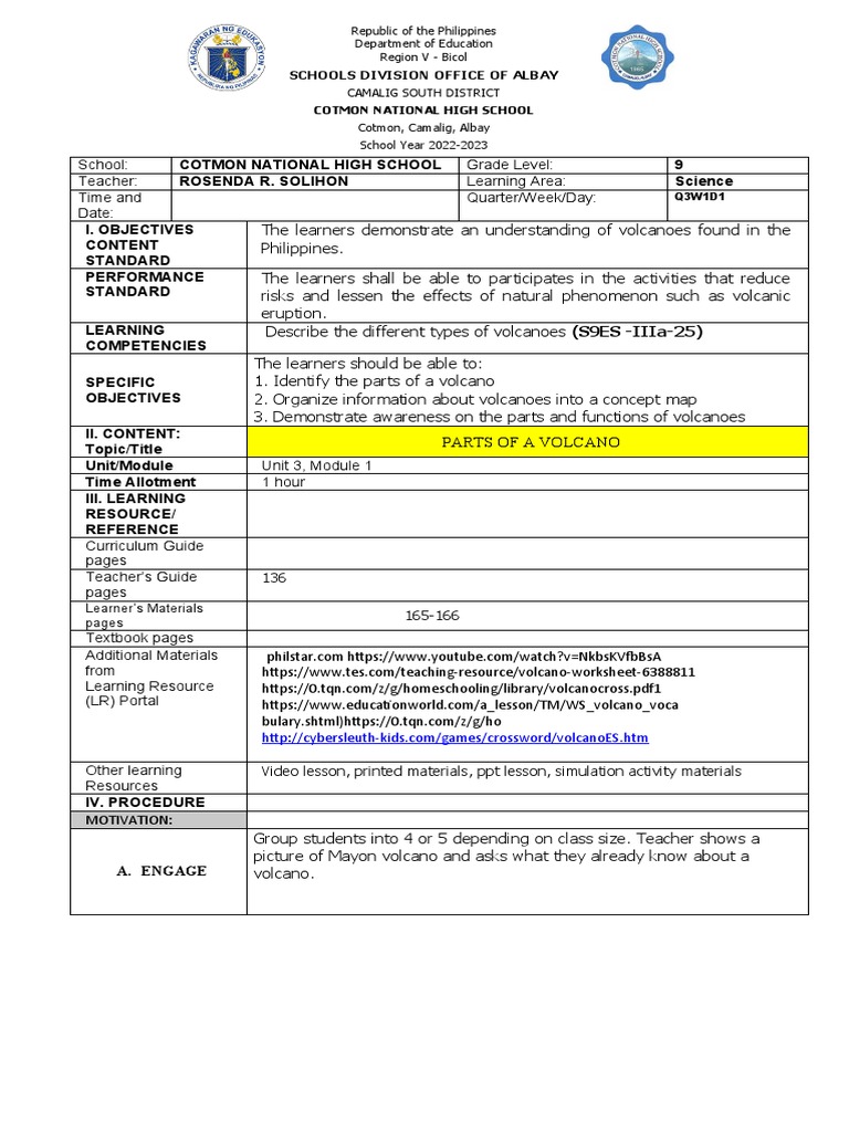 Describe The Different Types of Volcanoes (S9Es - Iiia-25) : Schools ...