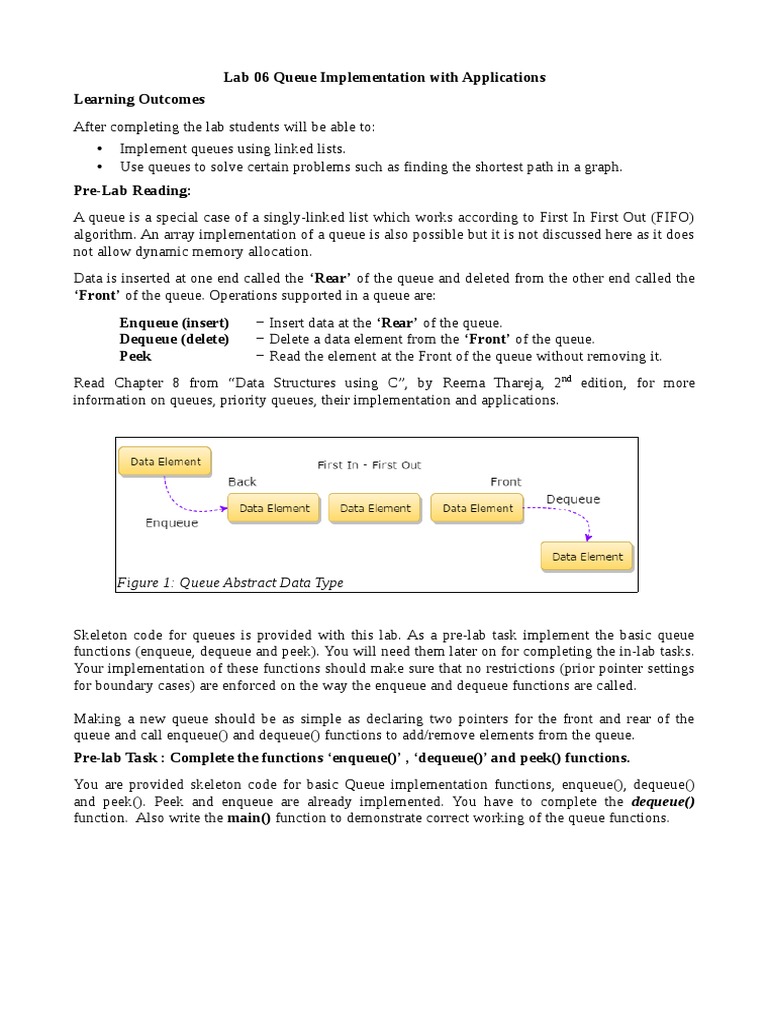 Figure 1 Queue Abstract Data Type Pdf Queue Abstract Data Type Data Management