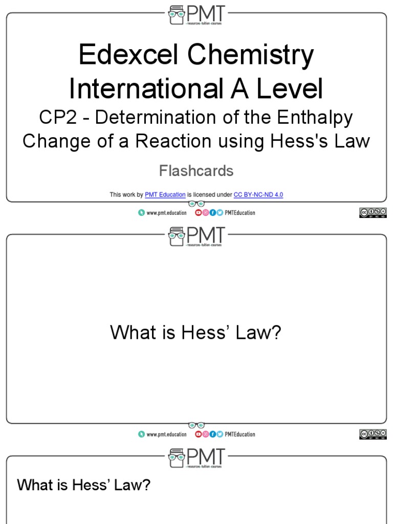Flashcards - CP2 Determination of The Enthalpy Change of A Reaction Using Hess's Law - Edexcel ...