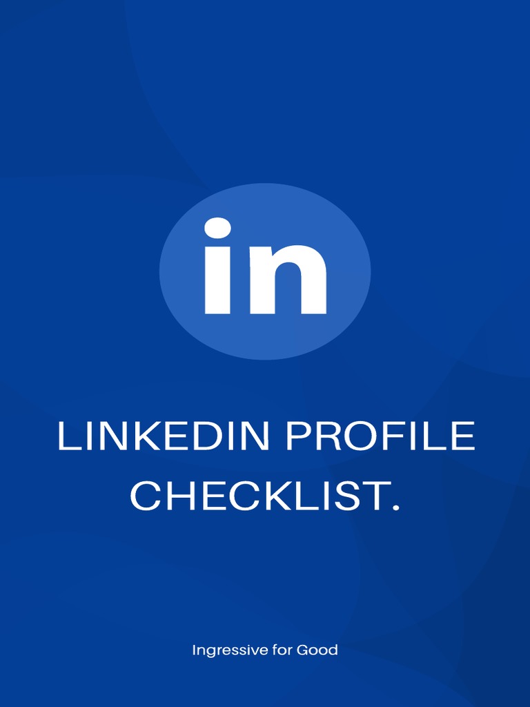 I4g Linkedin Checklist | PDF | Linked In | Communication