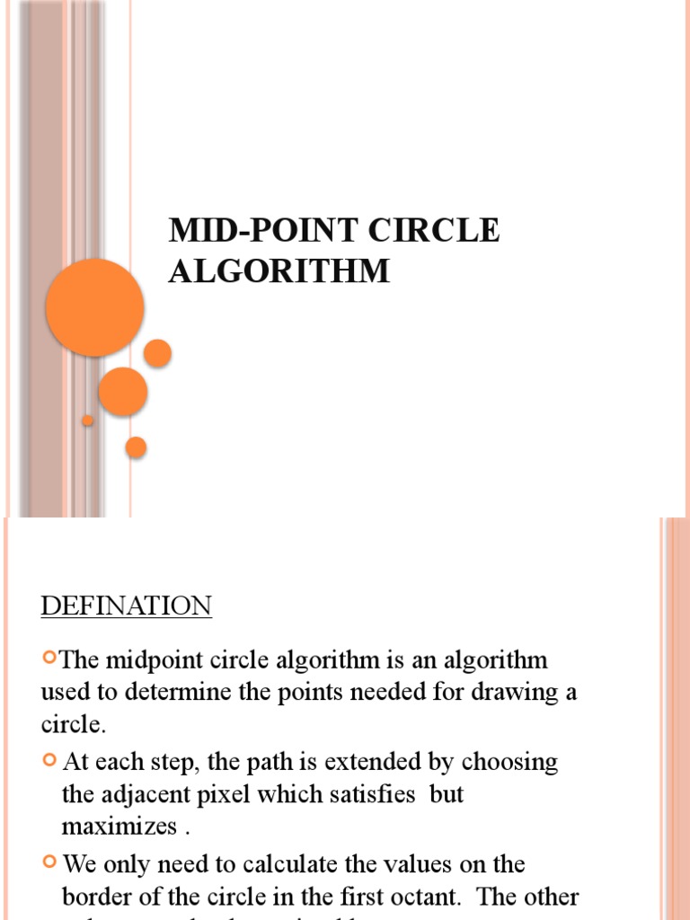 Midpoint Circle Algorithm Pdf Algorithms And Data Structures Theoretical Computer Science