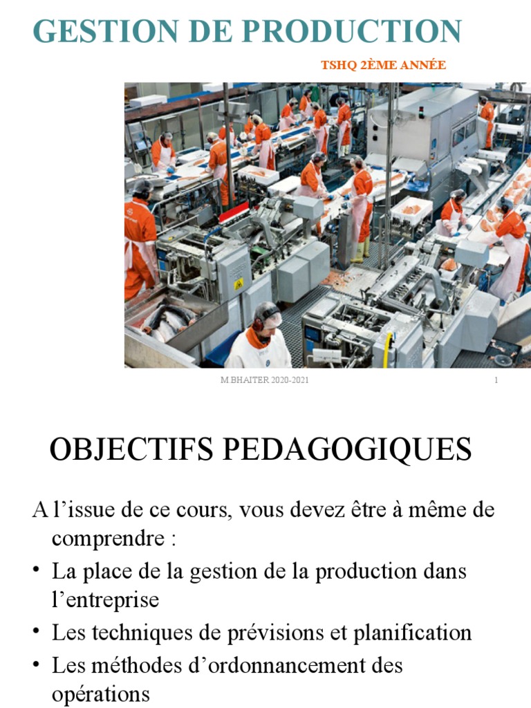 Gestion de La Production Cours 1 | PDF