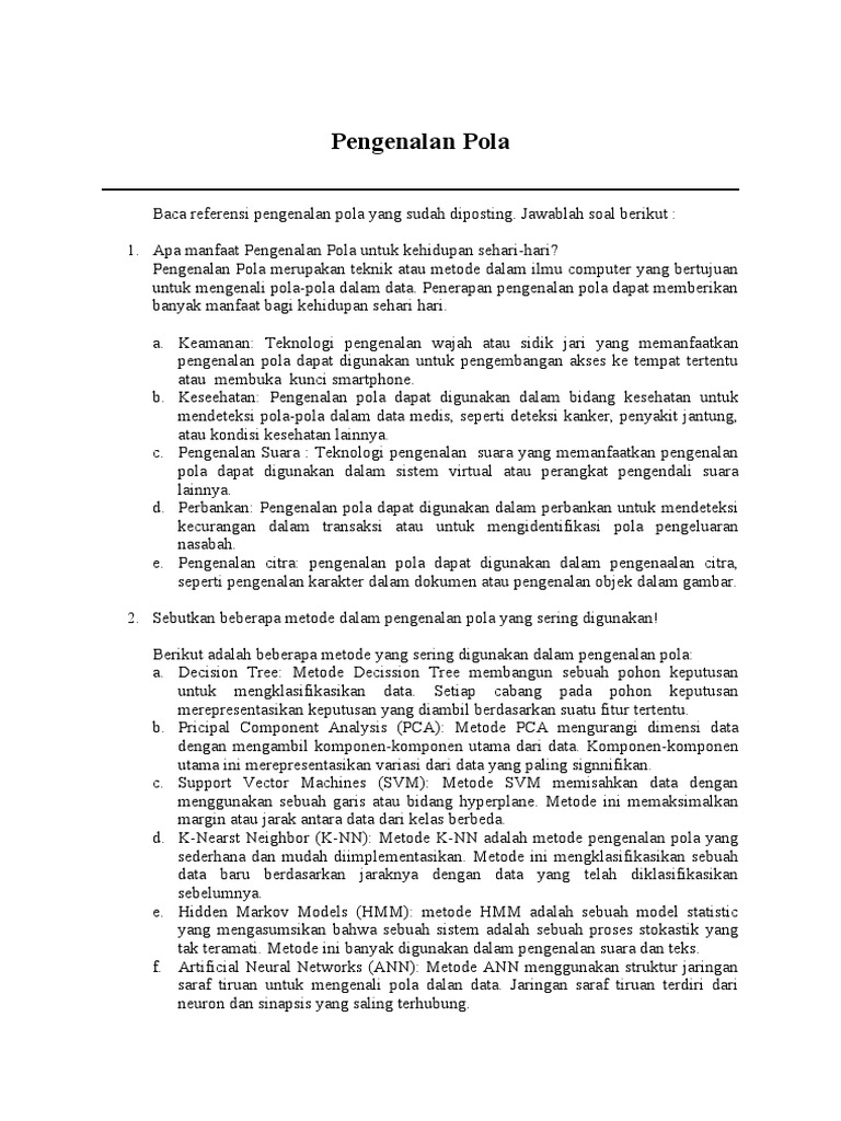 Pengenalan Pola | PDF