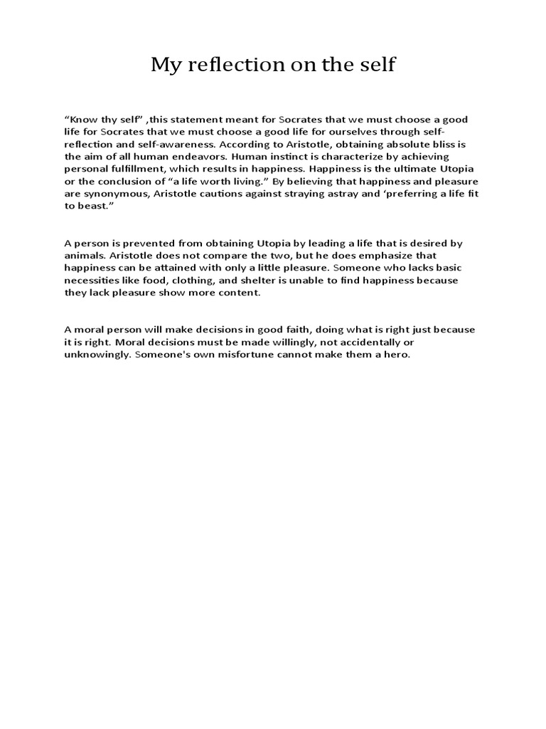 My Reflection About Myself Jodi Anne Valenzuela | PDF