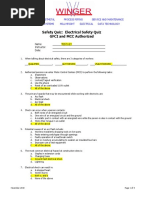 Safety Quiz - Electrical Answer Key | PDF