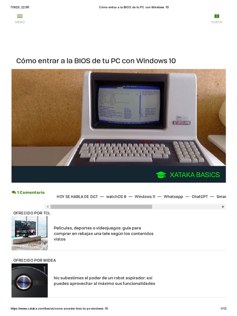 Cómo Entrar A La BIOS de Tu PC Con Windows 10 | PDF | Bios | Windows 10