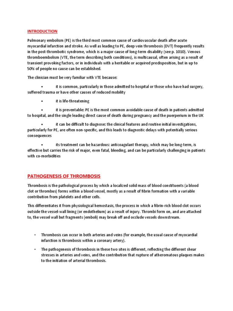 Venous Thromboembolic Disease Pdf Thrombosis Thrombus