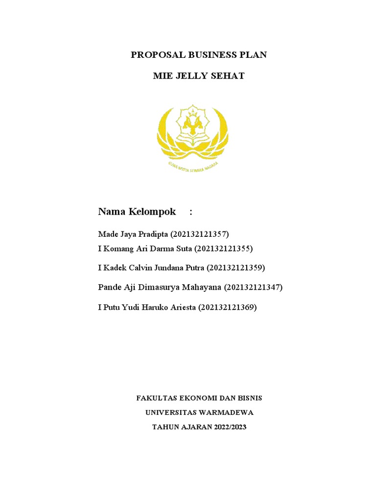 Proposal Usaha Mie Jelly Sehat | PDF | Bisnis