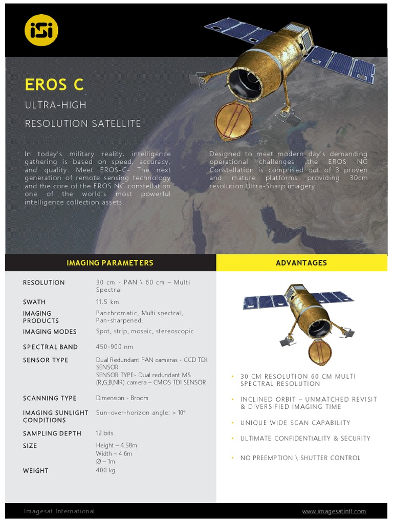Eros C: Ultra-High Resolution Satellite | PDF