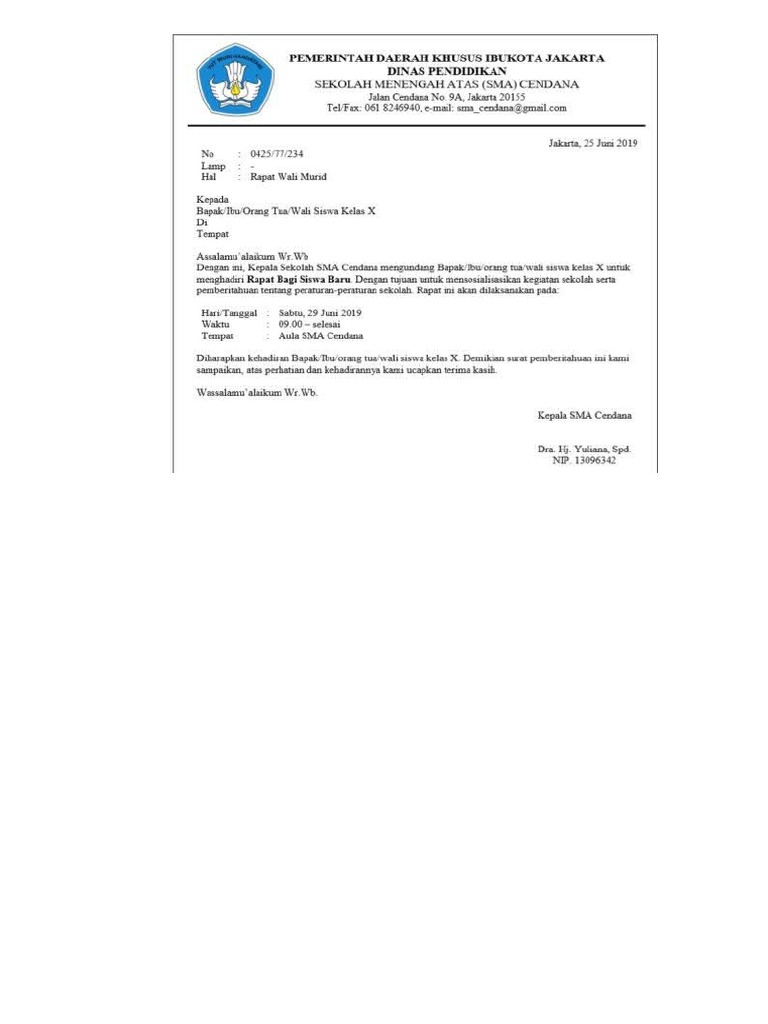 Contoh Surat Resmi | PDF