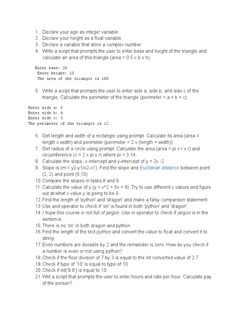 Exam Practice | PDF | Area | String (Computer Science)