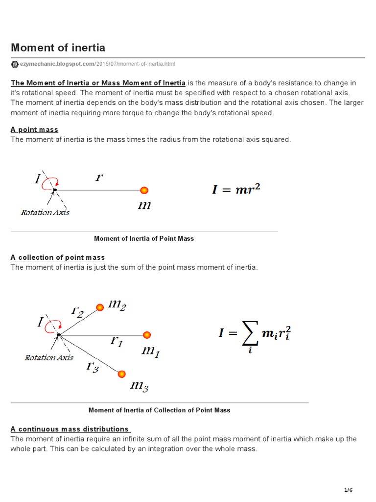 Moment of Inertia: The Moment of Inertia or Mass Moment of Inertia Is The Measure of A Body's ...