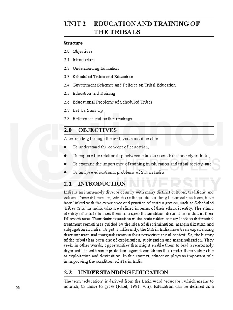 Education and Training of Tribals | PDF | Vocational Education | Tribe