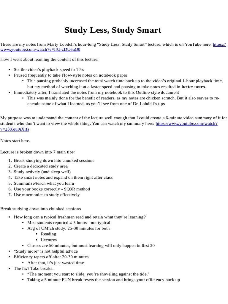 Study Smart | Download Free PDF | Recall (Memory) | Memory