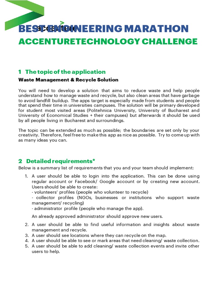 BESTEM Accenture Hackathon Topic - April 2019 | PDF | Recycling | Waste