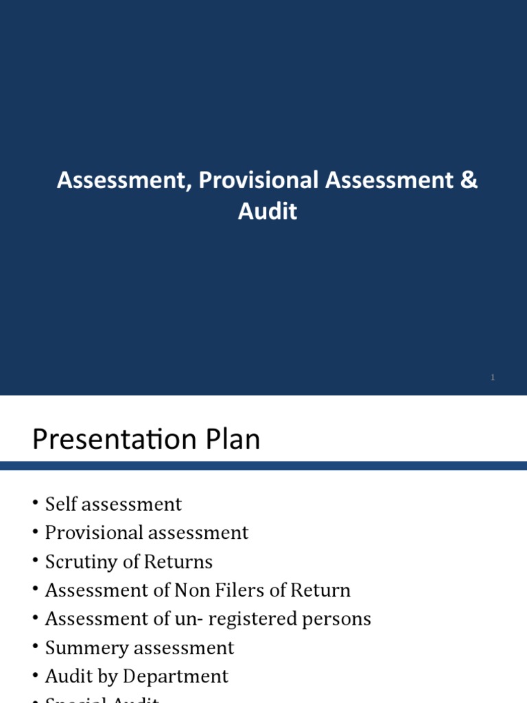 Assessment, Provisional Assessment & Audit | PDF | Audit | Auditor's Report