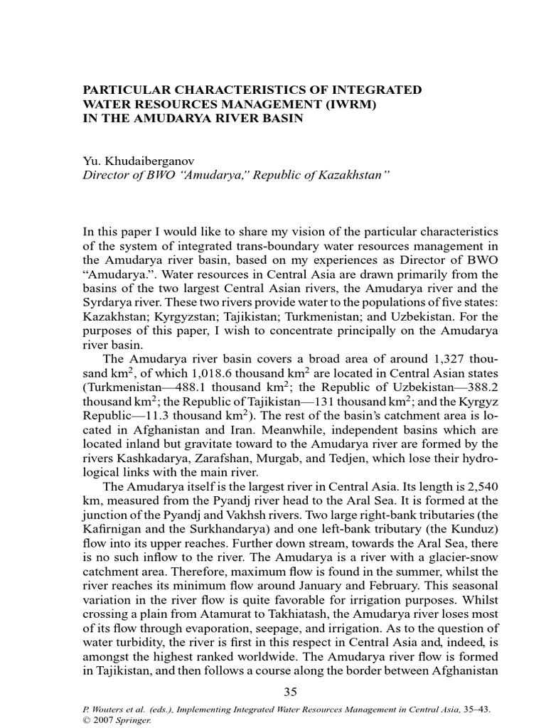 Particular Characteristics of Integrated Water Resources Management ... Particular Characteristics of Integrated Water Resources Management ...