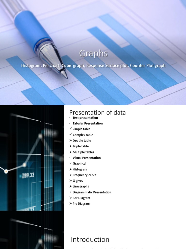 Graphs: Histogram, Pie Chart, Cubic Graph, Response Surface Plot, Counter Plot Graph | PDF ...