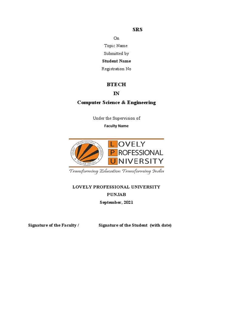 Title Page Srs | PDF