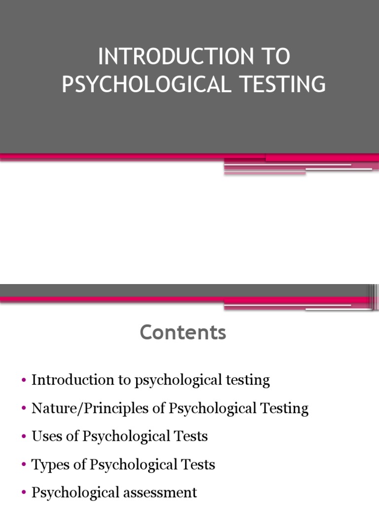 Testing Intro 1 | PDF | Psychological Testing | Psychology
