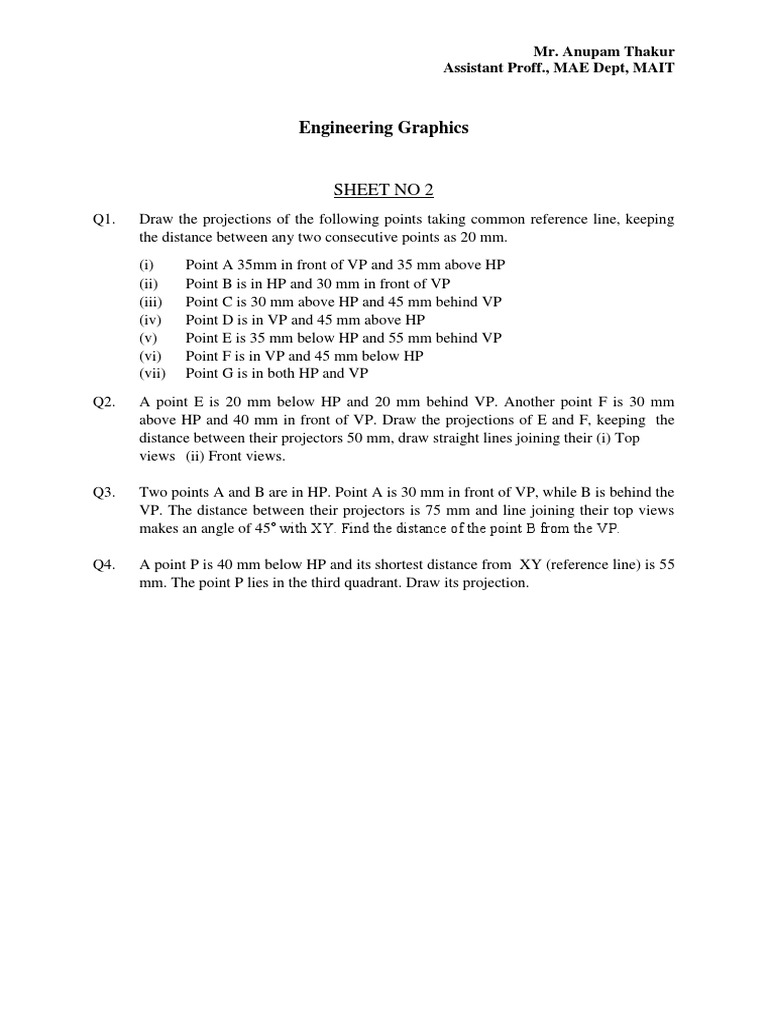 Sheet No. 2 Points | PDF