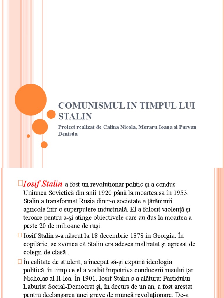 Comunismul in Timpul Lui Stalin | PDF