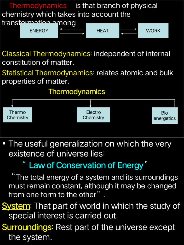 Classical Thermodynamics Statistical Thermodynamics Thermodynamics ...