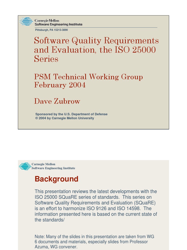 Software Quality Requirements & Evaluation - IsO 25000 | PDF ...