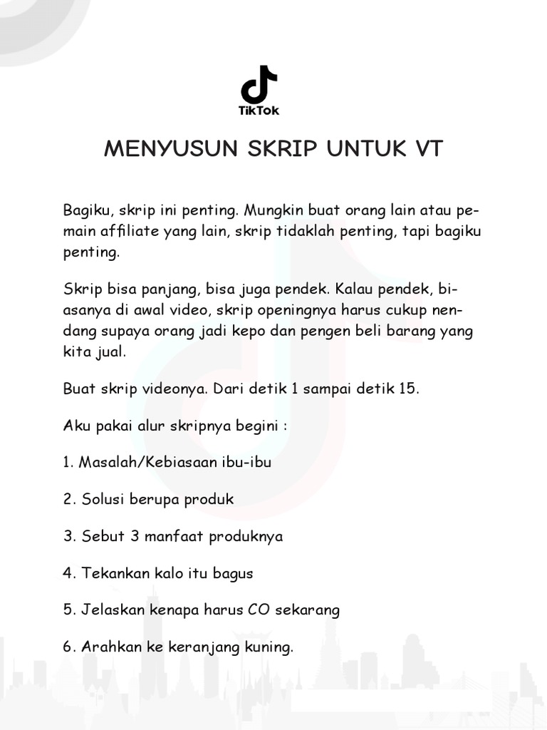 Cara Membuat Skrip Video Tiktok | PDF