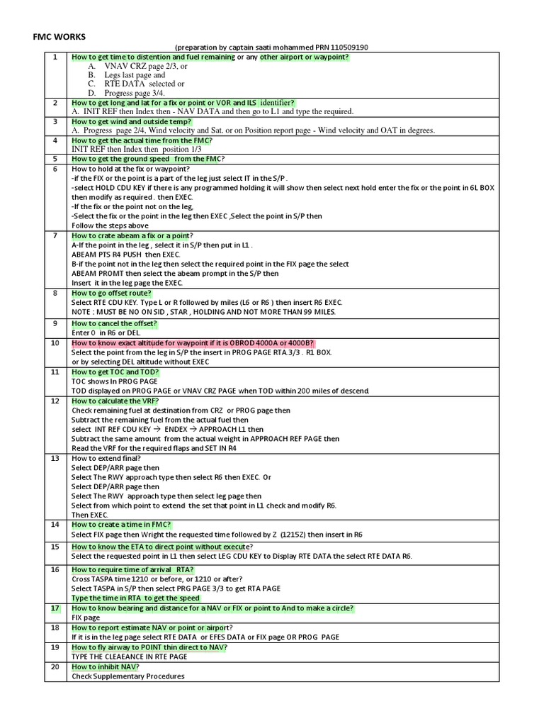 FMC Works | PDF | Navigation | Aircraft