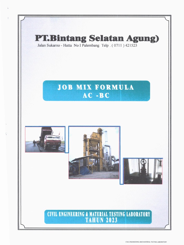 Job Mix Formula AC-BC | PDF