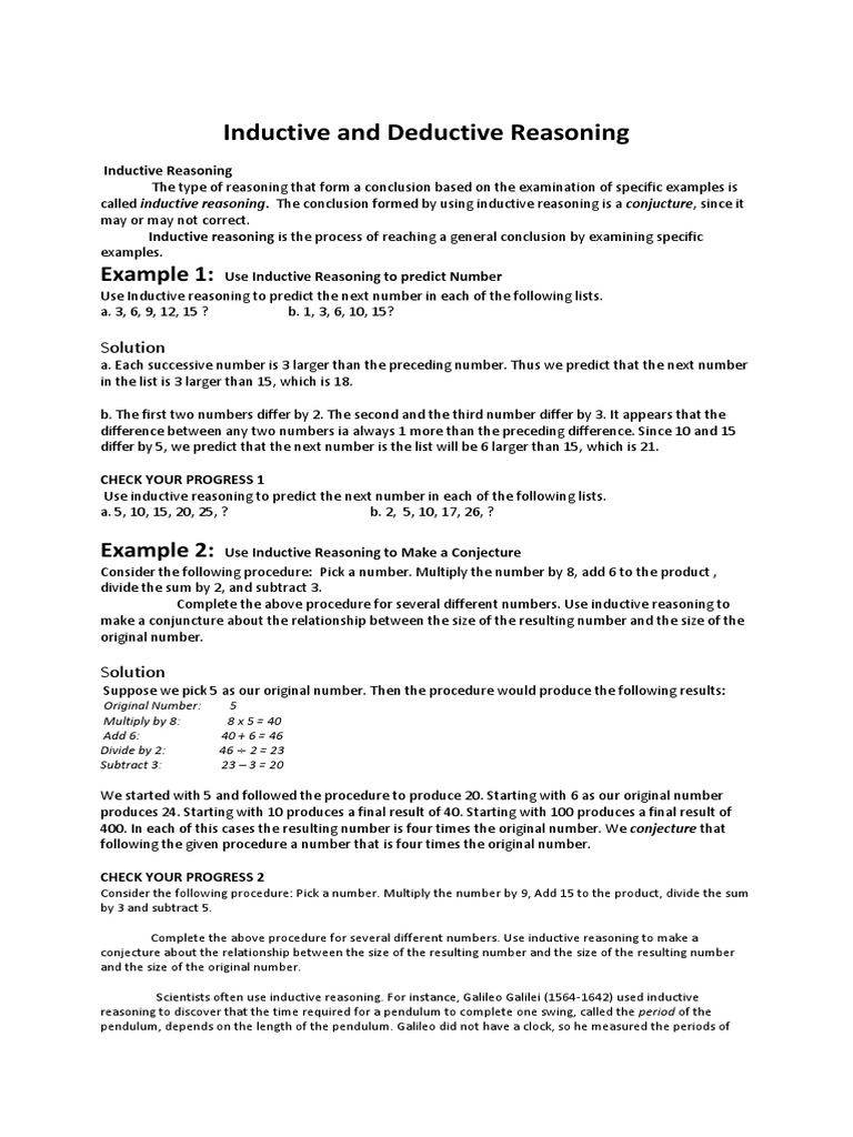 Inductive and Deductive Reasoning | PDF | Inductive Reasoning | Tsunami